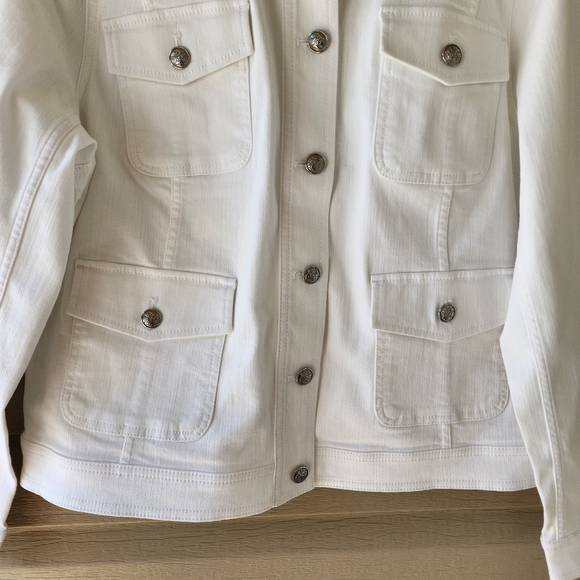 Talbots | Jackets & Coats | Talbots White Denim Jacket Size Xl | Poshmark